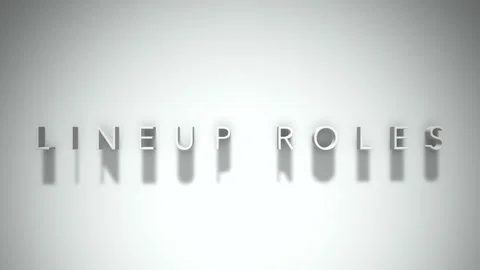 lineup roles 3D title animation white t... | Stock Video | Pond5
