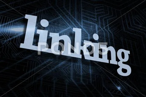 Linking against futuristic black and blue background: Graphic #36915413