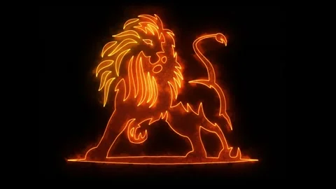 Lion Animated Neon Logo with Reveal Effe... | Stock Video | Pond5