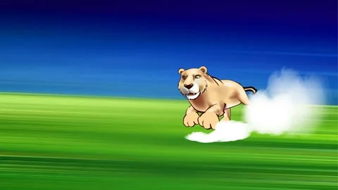 lion running 3d animation, cartoon anima... | Stock Video | Pond5