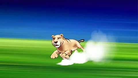 lion running 3d animation, cartoon anima... | Stock Video | Pond5
