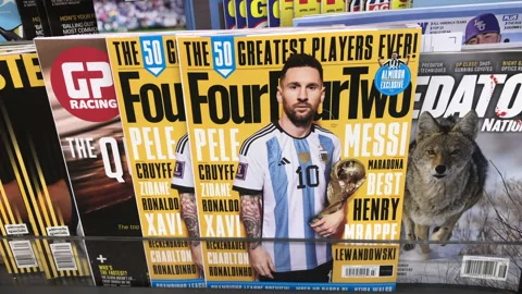Lionel Messi on the cover of Soccer Maga... | Stock Video | Pond5