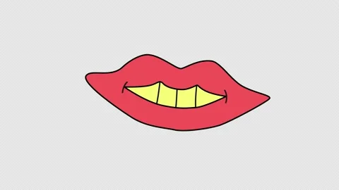 lip smile icon loop Animation video tran... | Stock Video | Pond5