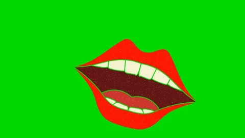 lips hand drawn green screen. floating l... | Stock Video | Pond5