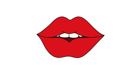 Lips Kiss Looping Animation Full HD 25 f... | Stock Video | Pond5