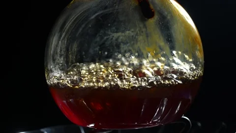 Liquid boils in a laboratory flask. Do d... | Stock Video | Pond5