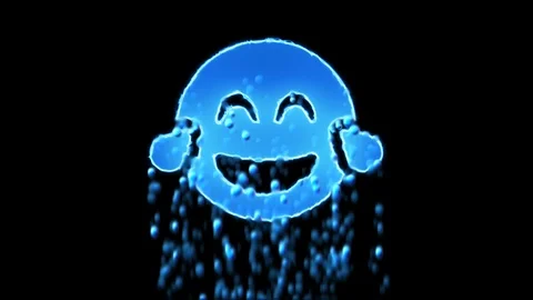 Liquid symbol grin tears appears with wa... | Stock Video | Pond5