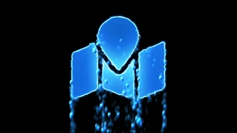 Liquid symbol map marked appears with wa... | Stock Video | Pond5