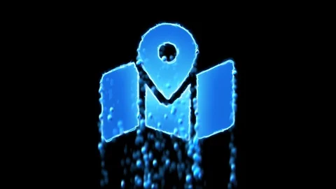 Liquid symbol map marked appears with wa... | Stock Video | Pond5