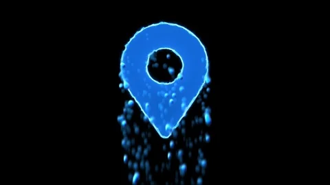 Liquid symbol map marker appears with wa... | Stock Video | Pond5