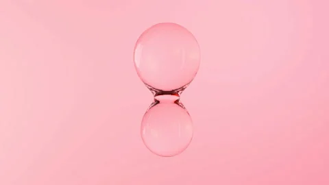 Liquid transparent pink water ball. 3d 4... | Stock Video | Pond5