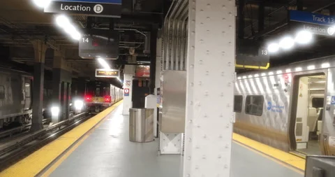 LIRR Leaving the Penn Station Train Plat... | Stock Video | Pond5