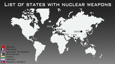 List of states with nuclear weapons, ani... | Stock Video | Pond5