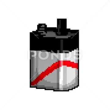 Lithium battery energy game pixel art vector illustration Illustration ...