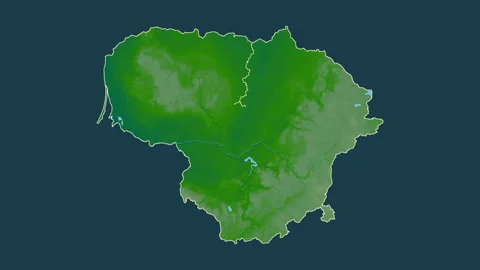 Lithuania map - cartoon. Regions. Physic... | Stock Video | Pond5