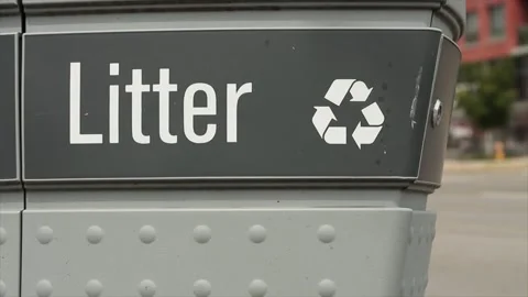 litter caption writing and recycle symbo... | Stock Video | Pond5