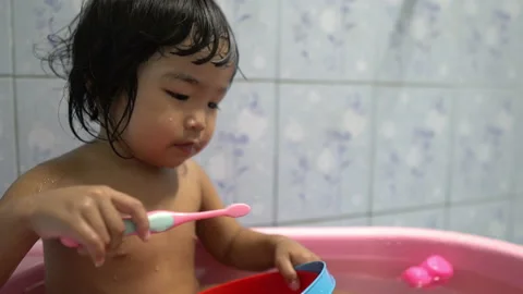 Little Girl In Bath Stock Footage ~ Royalty Free Stock Videos | Pond5
