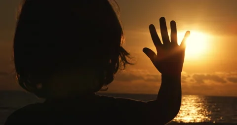 little boy kid catching sun glare with f... | Stock Video | Pond5