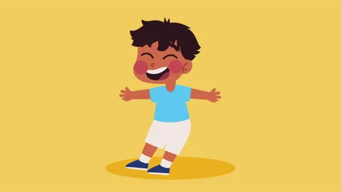 little boy smiling character animation | Stock Video | Pond5