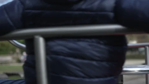 Little boy spinning on playground rounda... | Stock Video | Pond5