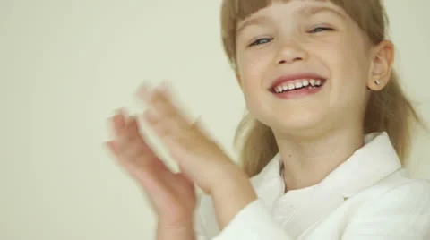 Little businesswoman clapping her hands ... | Stock Video | Pond5