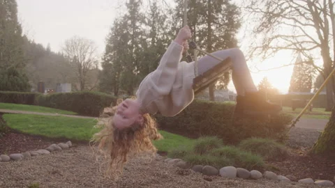 Little caucasian girl bending backwards ... | Stock Video | Pond5