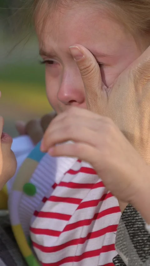 little child cries, tears child face, mo... | Stock Video | Pond5