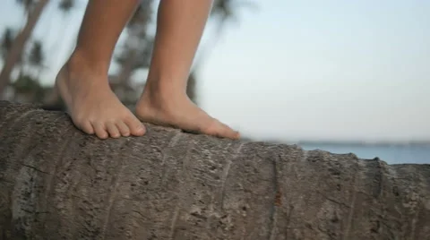 Little child's feet step by step walking... | Stock Video | Pond5