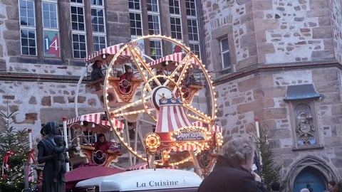 A little Ferris wheel on a Christmas mar... | Stock Video | Pond5