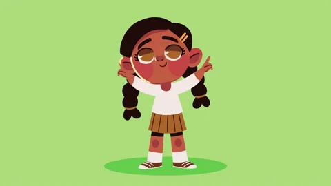 little girl with braids animation | Stock Video | Pond5