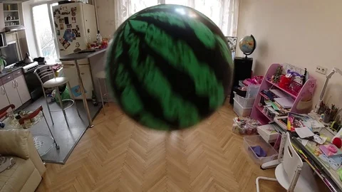 Little girl child play ball quarantined ... | Stock Video | Pond5