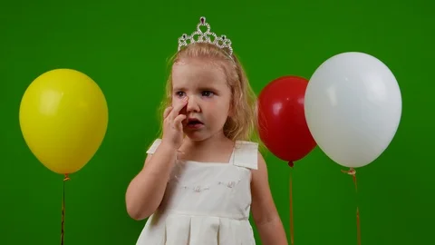 little girl crying green screen | Stock Video | Pond5