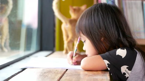 Girl Doing Homework Stock Video Footage | Royalty Free Girl Doing ...