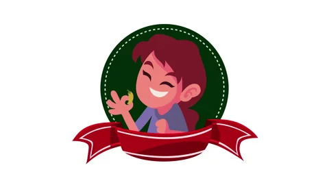 little girl eating chilli character anim... | Stock Video | Pond5