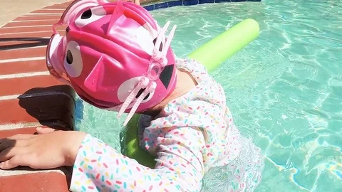 Little Girl Swimming Pool Stock Footage ~ Royalty Free Stock Videos | Pond5