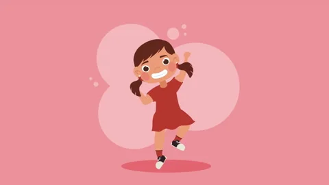 little girl jumping character animation | Stock Video | Pond5