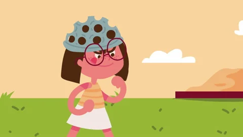 little girl kid character animation | Stock Video | Pond5