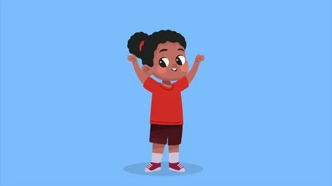 little girl kid character animation | Stock Video | Pond5