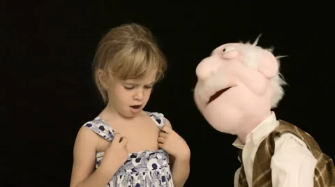 Little girl puppet crying sad | Stock Video | Pond5