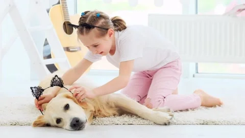 Girl Rimmingdog Stock Videos – Royalty-Free HD & 4K Videos | Pond5