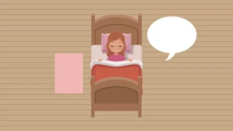little girl sleeping in bed animation | Stock Video | Pond5