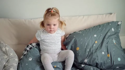 Little Girl Watching Television. Happy C... | Stock Video | Pond5