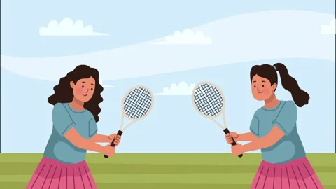 little girls practicing sports character... | Stock Video | Pond5