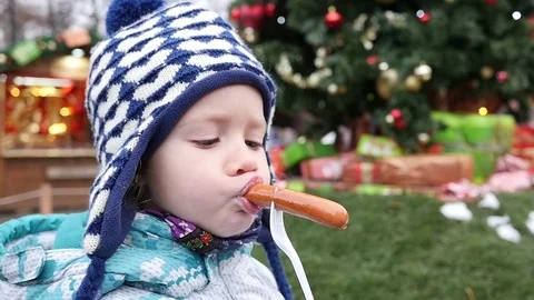 Kid Eating Sausage Stock Videos – Royalty-Free HD & 4K Videos | Pond5