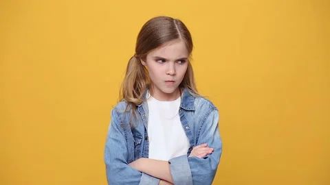 Little sad upset confused kid teen girl ... | Stock Video | Pond5