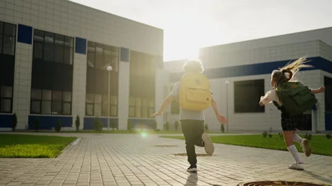 Little School Kids Playing And Running I... | Stock Video | Pond5
