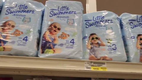 Little Swimmers Diapers Retailer | Stock Video | Pond5