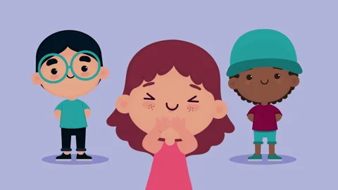 little three kids characters animation | Stock Video | Pond5