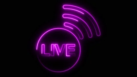 Live On Air Neon Glow Sign animation on ... | Stock Video | Pond5