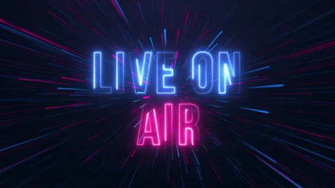 live on air - neon text with neon lines ... | Stock Video | Pond5